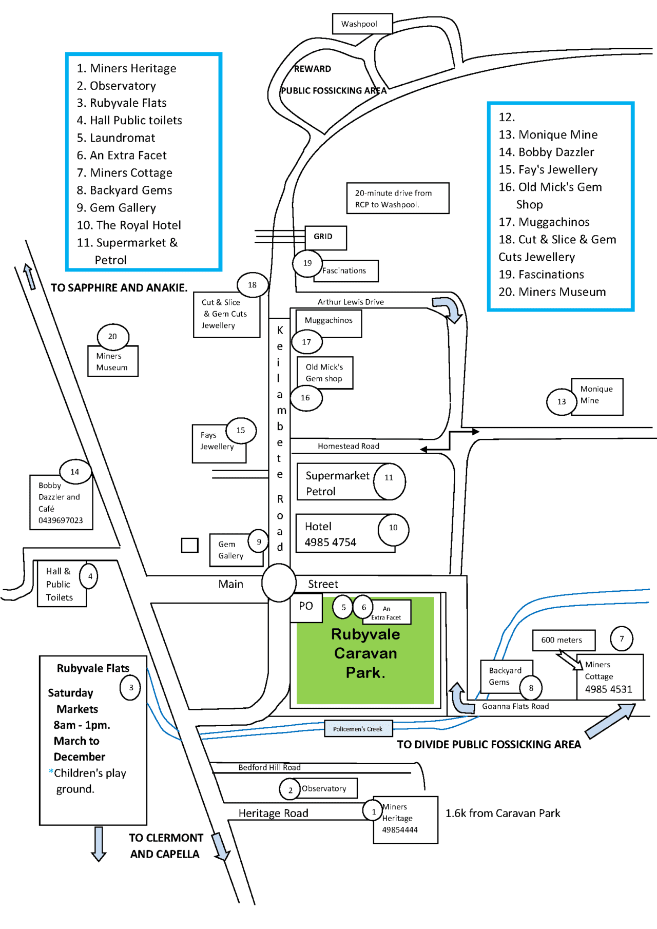 Attractions - Rubyvale Caravan Park